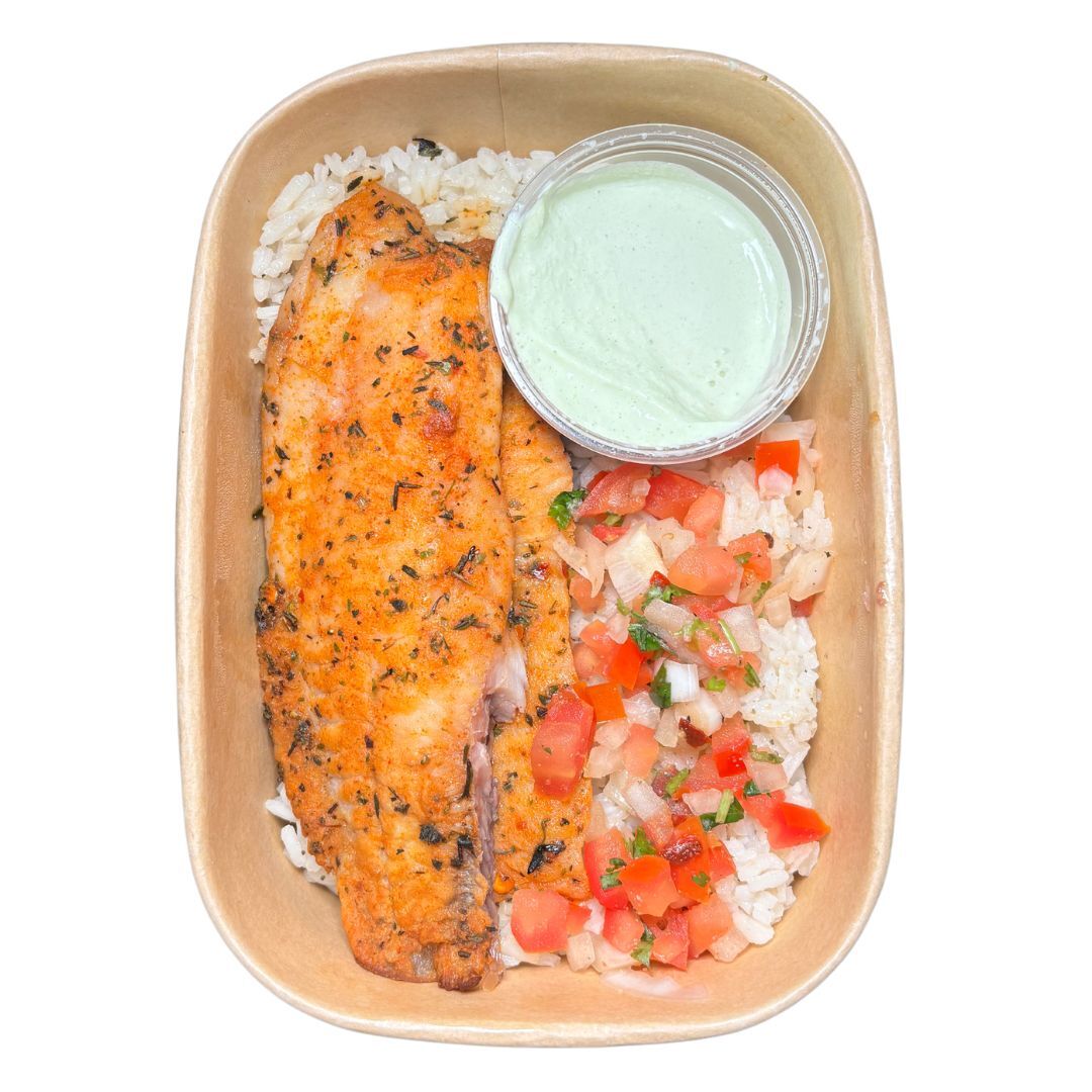 Tilapia Mexi Baja Rice Bow Pico de Gallol & Cilantro Crema M1 | Yakima ...